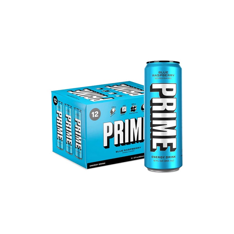 PRIME Energy USA Blue Raspberry Drink Can 355ml - Best Before date