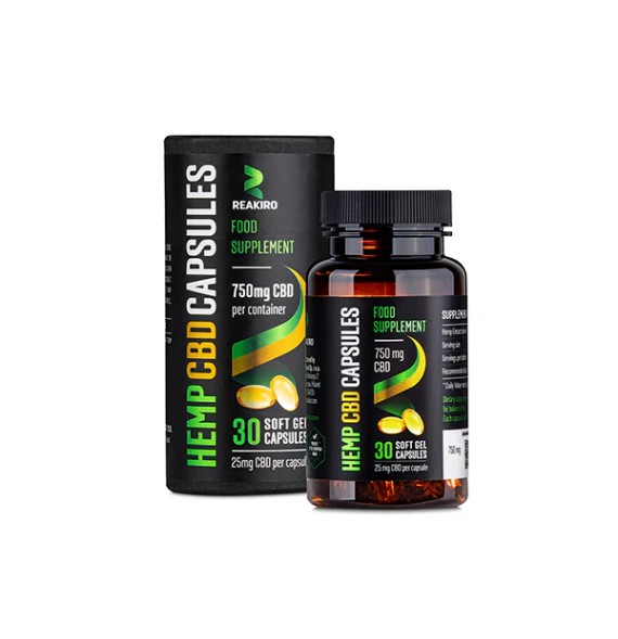 Reakiro 750mg Full Spectrum CBD Soft Gel Capsules - 30 Caps (BUY 1 GET ...