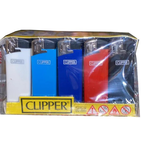 25 Clipper Flat Fit Translucent Electronic Lighters - TK21R