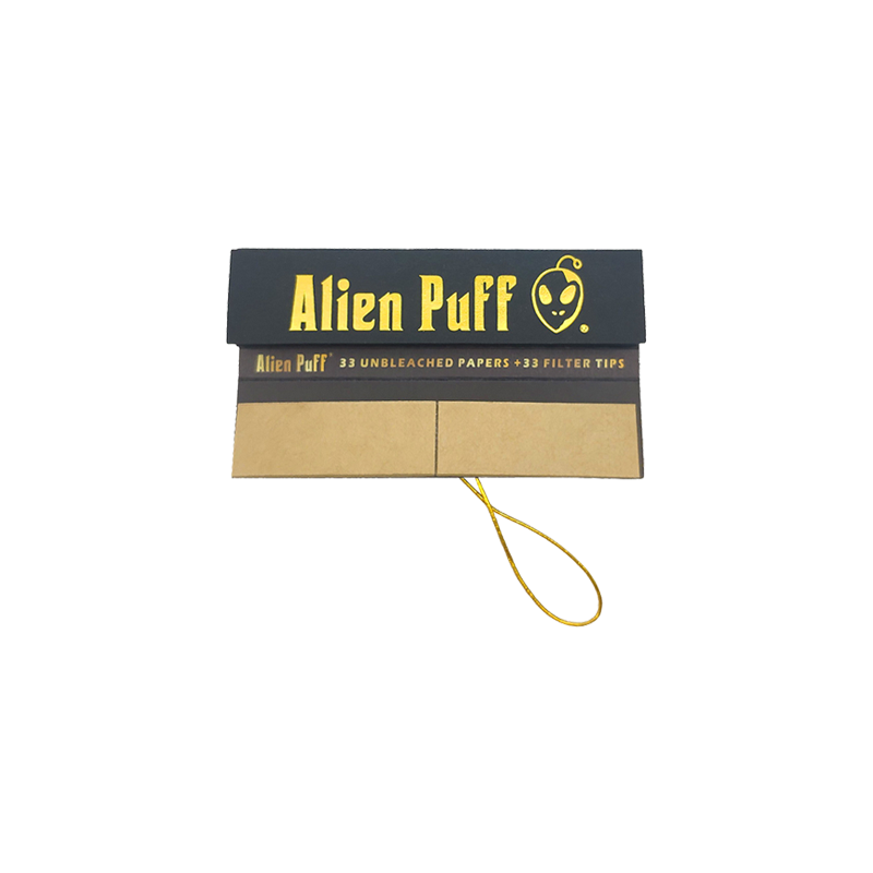 Buy 33 Alien Puff Black & Gold King Size Elastic Band Unbleached Papers ...